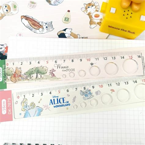 Disney 16cm Large Scale Hole Ruler Pooh 16cm Alice 15cm Three Eyed