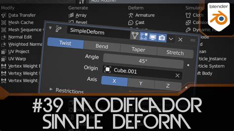Simple Deform Modifier En Blender Modificadores Blender YouTube