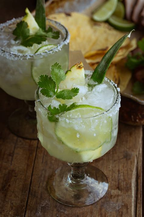 Pineapple Cilantro Lime Margaritas Rustic Joyful Food