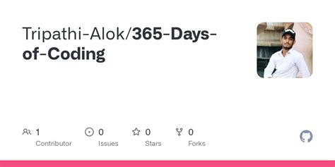Github Tripathi Alok365 Days Of Coding