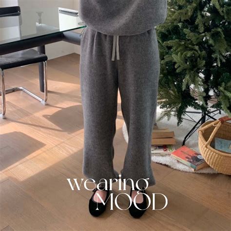 드온도 차콜당일 드온도 퍼지 조거 팬츠 울 기모 니트 겨울 조거 팬츠 2c 위시버킷