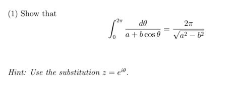 Solved 1 Show That Int02pid Thetaab Cos
