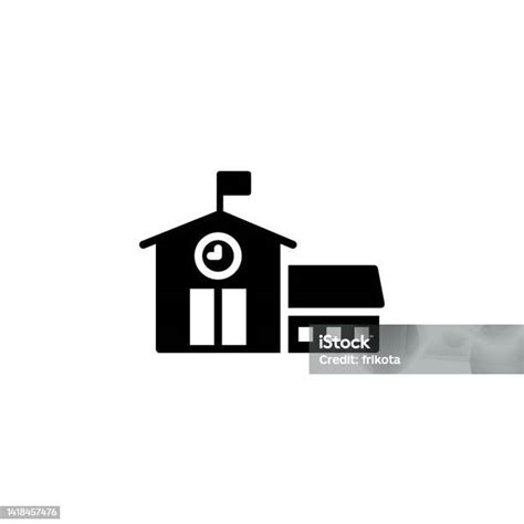학교 건물 아이콘입니다 검은 색 채워진 픽토그램 학교 영감으로 돌아 가기 교육의 개념 벡터 일러스트 레이 션 평면 디자인 0명에 대한 스톡 벡터 아트 및 기타 이미지