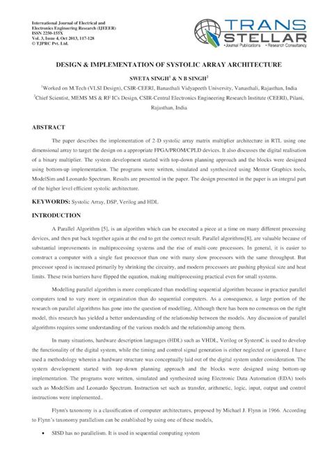 Pdf Design And Implementation Of Systolic Array Designdesign