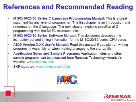 M16c Tiny Skp Tutorial 1 Software Development Process Using Hew4 Ppt