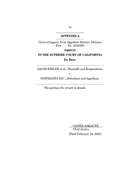 Fillable Online 1a Appendix A Court Of Appeal First Appellate District