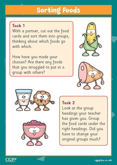 Food Sorting Activity Years 3 4 Cgp Plus