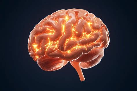 Brain Activity Illustrated With Glowing Connections Highlighting Neural Pathways And Cognitive