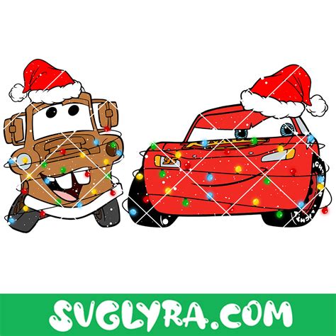 Christmas Lightning Mcqueen Png Cartoon Christmas Png Santa Hat Png