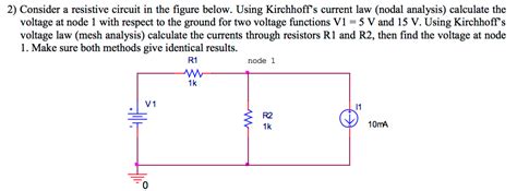 solved consider a resistive circuit in the figure below