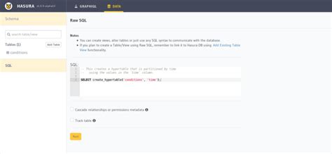 Using Timescaledb With Hasura Graphql