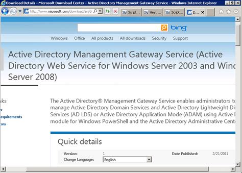 Install Active Directory Management Service For Easy Powershell Access