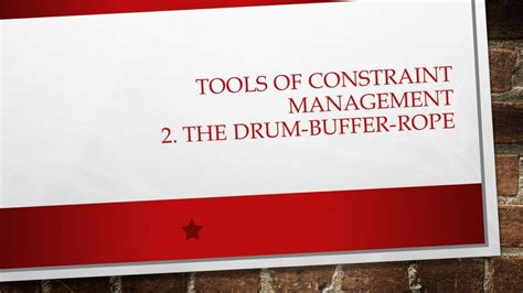The Drum Buffer Rope Production Scheduling Dbr