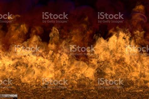 그림 하단 모서리에서 불꽃 검은 색에 고립 된 무거운 연기와 마술 녹는 야생 화재의 화재 3d 그림 실화 프레임 3차원 형태에