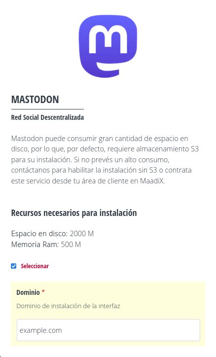 Mastodon — Documentación De Maadix Docs