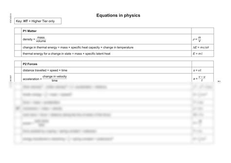 Solution Gcse 9 1 Combined Science A Gateway Science Physics Data Sheet Insert June 2023