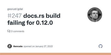 Docsrs Build Failing For 0120 · Issue 247 · Georustgdal · Github