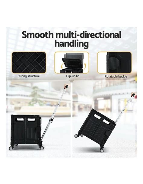Emajin Foldable Shopping Trolley Cart 75l In Black Myer