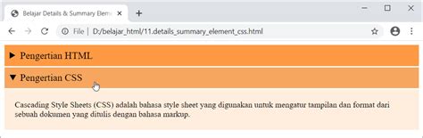 Contoh Latihan Html Uncover Details Dan Summary Element Duniailkom