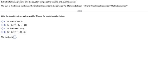 Solved Solve The Following Problem Give The Equation Using Chegg Com