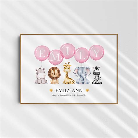 Safari Animals Name Print Design Gaff Ireland