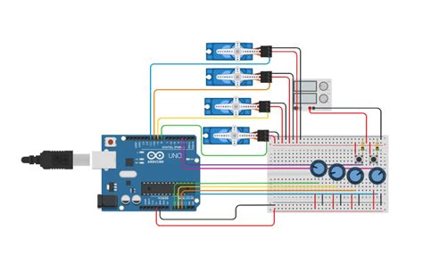 Circuit Design Robotic Arm Tinkercad