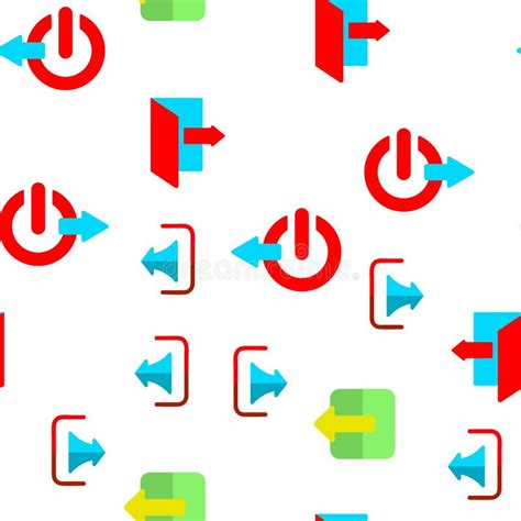 Logout Button Vector Seamless Pattern Stock Vector Illustration Of Items Icon