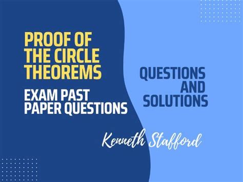 Proof Of The Circle Theorems Gcse Maths Past Paper Questions Teaching Resources