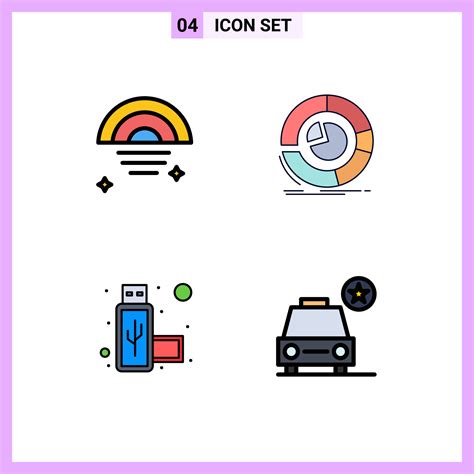 4 User Interface Filledline Flat Color Pack Of Modern Signs And Symbols