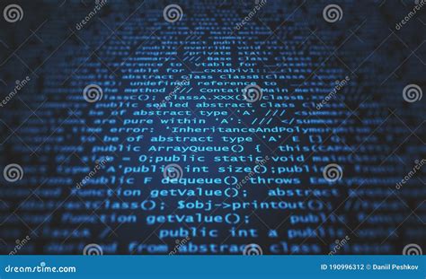 Creative Dark Coding Texture With Text Stock Illustration