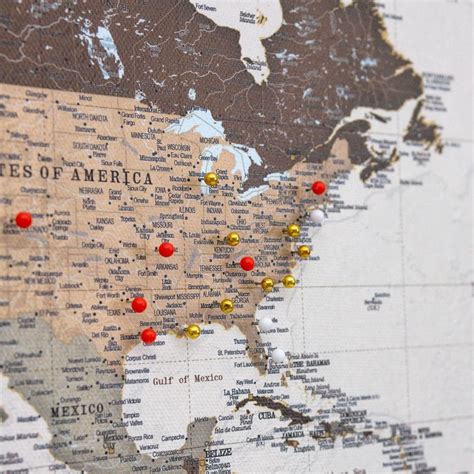 Push Pin World Map Safari Detailed