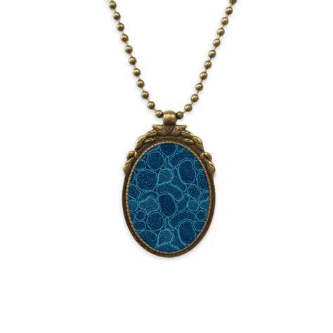 Blue Microscope Cells Structure Illustration Antique Necklace Vintage