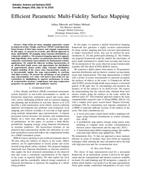 pdf efficient parametric multi fidelity surface mapping
