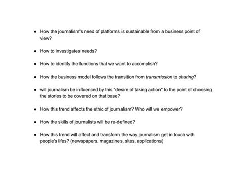 Framing Journalism As A Collaborative Action Pptx