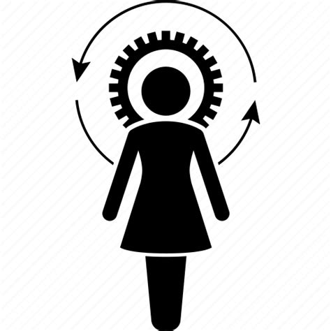 process brain cogwheel gear turning processing progress icon