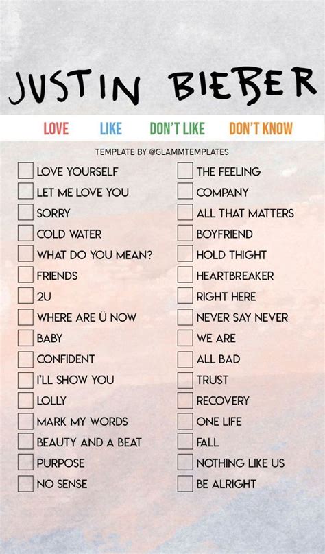 Popular Justin Bieber Songs List Liedjes Instagram Verhaal