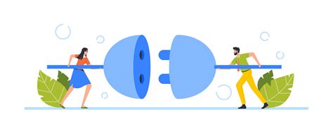 비즈니스 연결 파트너십 개념 거대한 플러그와 콘센트를 연결하는 작은 사업가와 사업가 캐릭터 개념에 대한 스톡 벡터 아트 및 기타 이미지 Istock