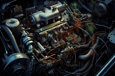 Premium Ai Image Old Antique Car Engine Closeup