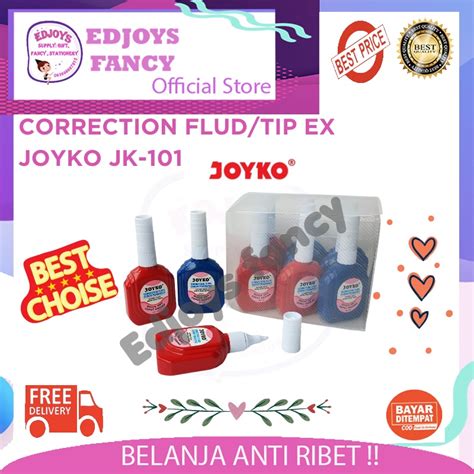 Jual Joyko Tipex Tipx Tip Ex Cair Merah Correction Fluid Jk 01