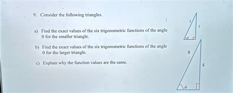 Solved Consider the following triangles.a) ﻿Find the exact | Chegg.com
