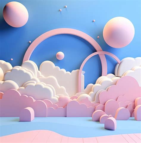 Minimalistic Scene Of Multicolored D Primitives Premium Ai Generated