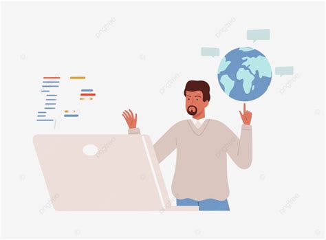 Man Programmer Vector Png Images Worldwide Communication Programmer