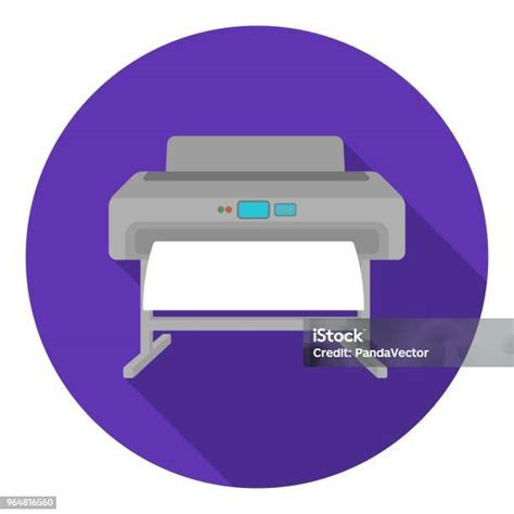 평면 스타일 흰색 배경에 고립에서 대형 포맷 프린터 아이콘 타이 포 그래피 기호 스톡 벡터 일러스트입니다 대형 프린터에 대한 스톡 벡터 아트 및 기타 이미지 Istock