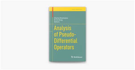 ‎analysis Of Pseudo Differential Operators Sur Apple Books