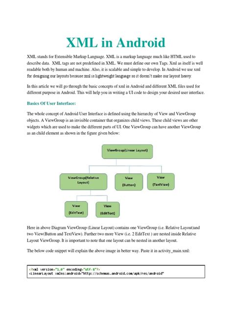 xml in android basics of user interface download free pdf page