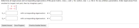 solved determine all eigenvalues and corresponding
