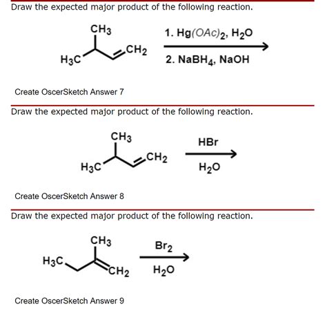 Solved Draw The Expected Major Product Of The Following