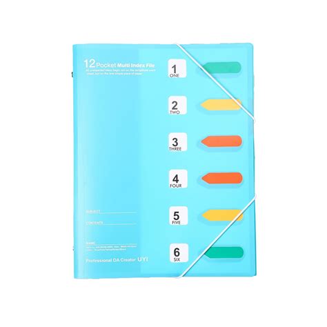 Hbbkvi File Folders 6 Pockets Rainbows Classification Organ Pack