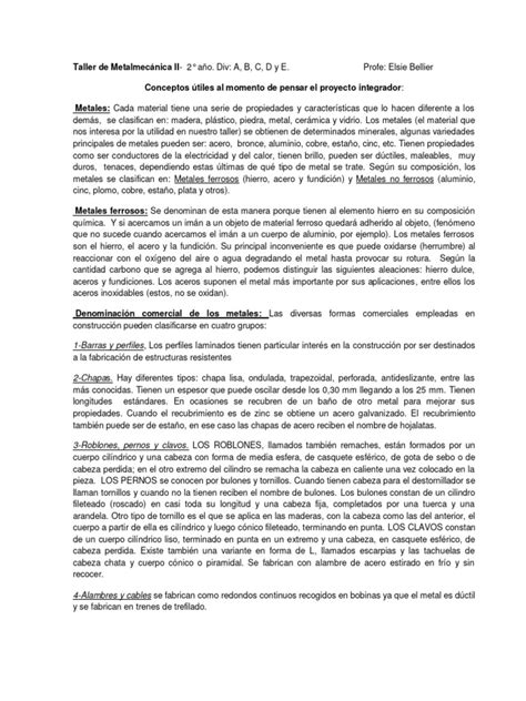 teoria taller metalmecanica pi 2 año pdf tornillo hierro