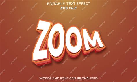 Premium Vector | Zoom text effect font editable typography 3d text ...